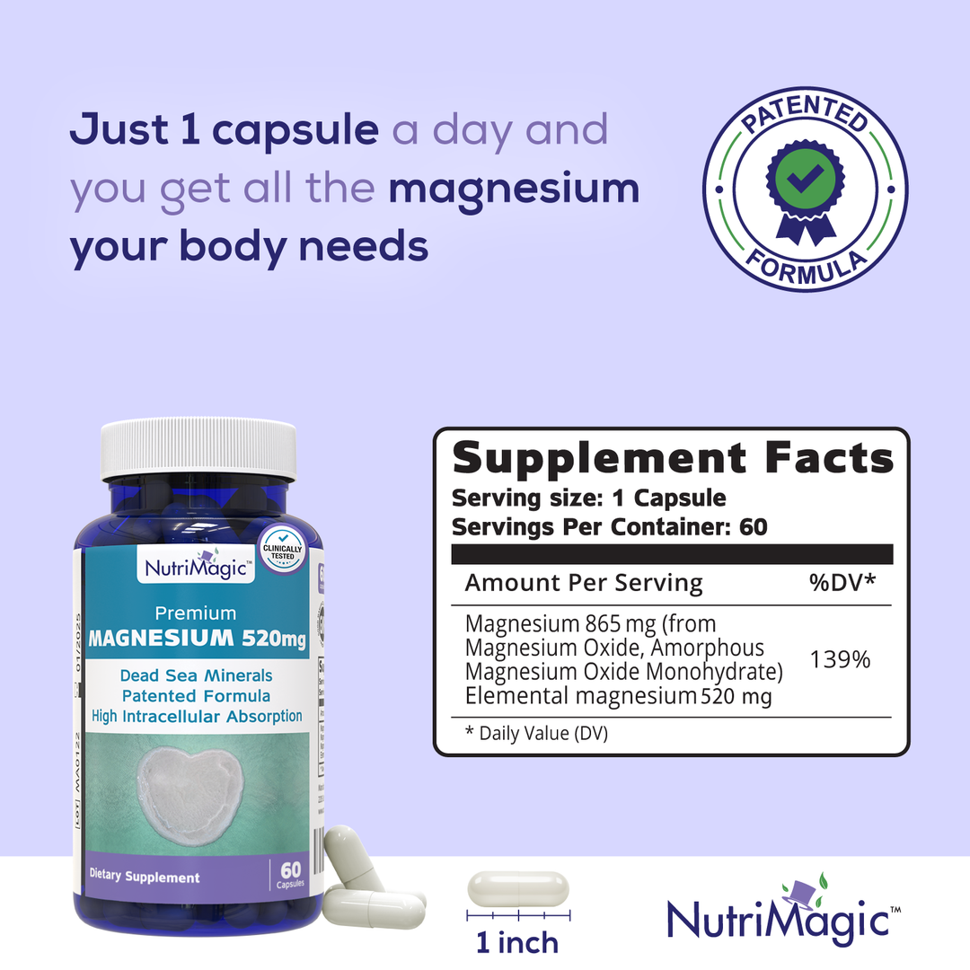 Pure High Absorption Magnesium 520mg From The Dead Sea - 139% RDV ...