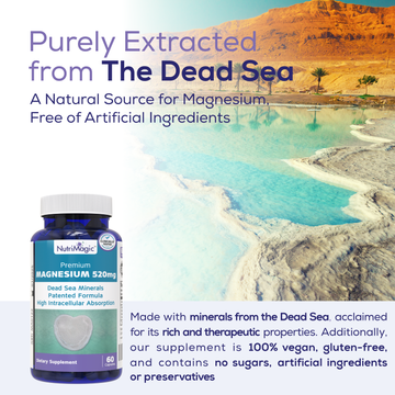 Pure High Absorption Magnesium 520mg From The Dead Sea - 139% RDV ...